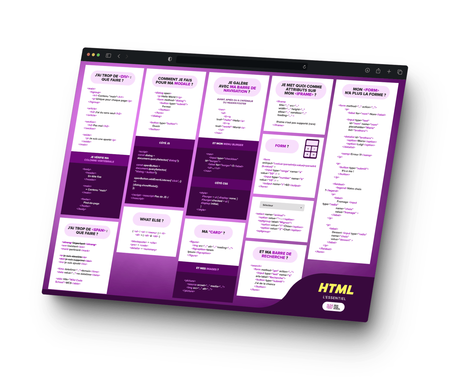 Initiation Développement Web ⎪Cheat Sheet 1⎪Balises HTML